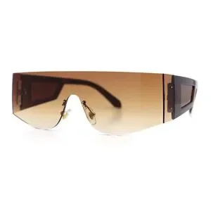 Unbranded | Accessories | Womens Oversized Shield Sunglasses Brown ...